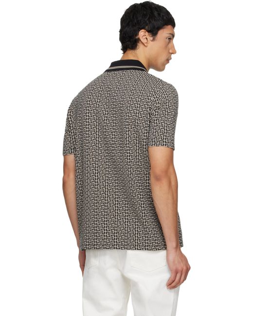 Balmain Monogram Polo in Black for Men | Lyst UK