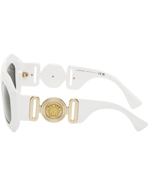 Versace Oversize Octagon Acetate Sunglasses in Black | Lyst