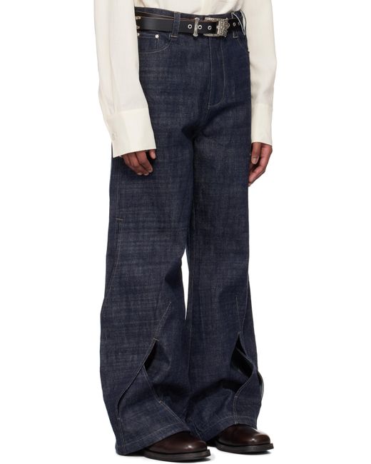 NULLUS Intertwined Structure Selvedge Jeans in Blue for Men | Lyst