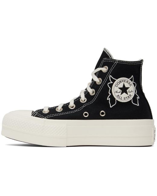 Converse Black Chuck Taylor All Star Lift Platform Enchanted Garden ...