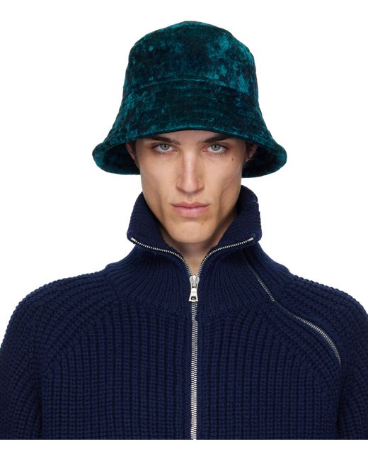 Dries Van Noten Velvet Bucket Hat in Blue for Men | Lyst UK