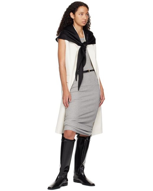 Totême Satin Triangle Scarf in Black | Lyst