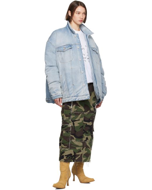 Vetements Puffer Denim Jacket in Blue | Lyst