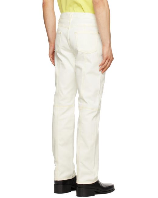Steven Passaro Contrast Stitched Jeans in White for Men | Lyst