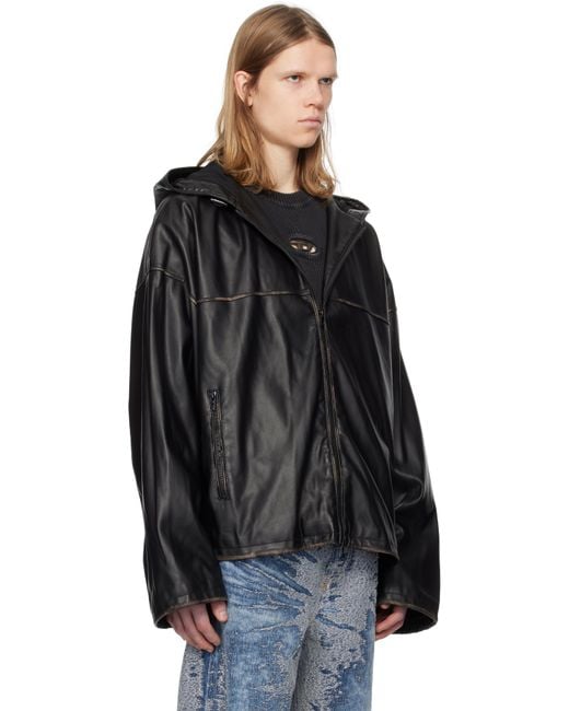 DIESEL J-Antil Faux-Leather Jacket in Black for Men | Lyst
