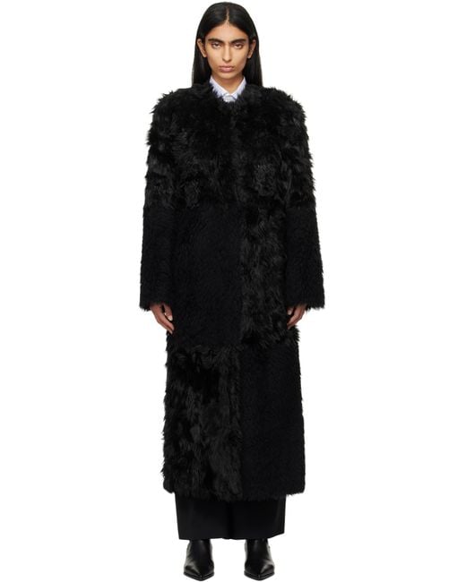 Stand Studio Hilma Faux-fur Coat in Black | Lyst UK