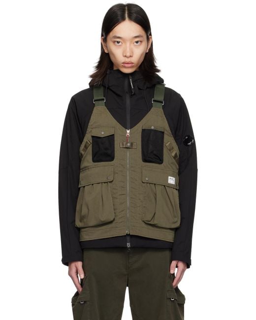 NANGA Khaki Hinoc Ripstop Field Vest in Black for Men | Lyst