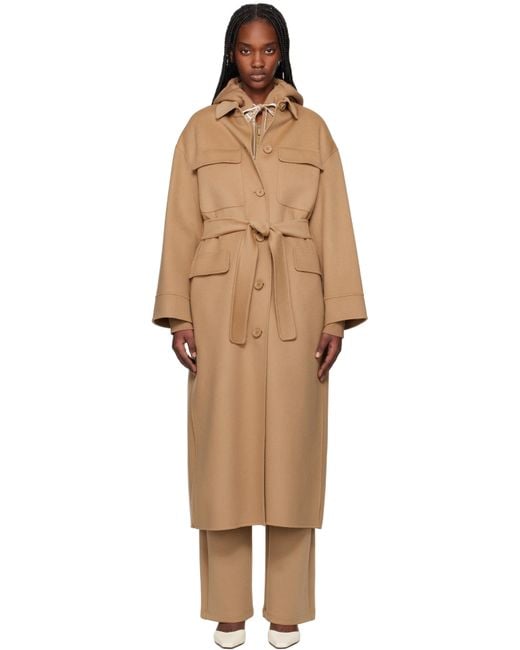 Max Mara Tan Milo Coat in Black | Lyst