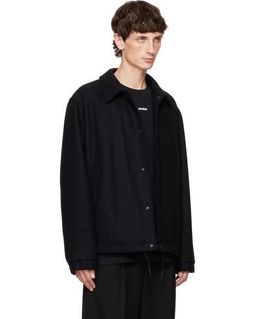 HUGO Wool Coach Jacket in Black for Men | Lyst