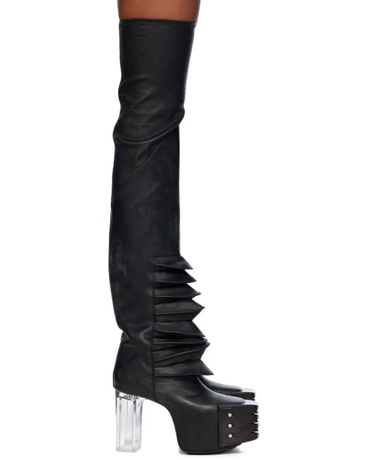 Rick Owens Porterville Flared Kiss Boots in Black | Lyst
