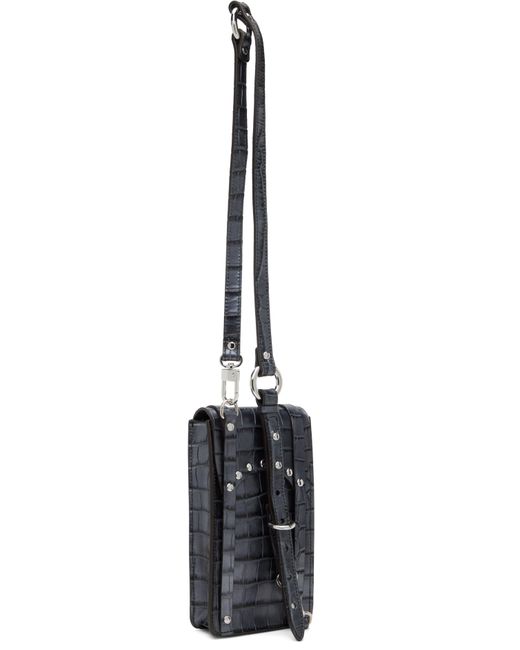 Vivienne Westwood Mini Max Crossbody Croc-Embossed Pouch in Black for ...