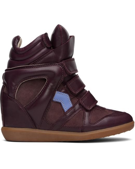 Isabel Marant Burgundy Bekett Sneakers in Purple | Lyst