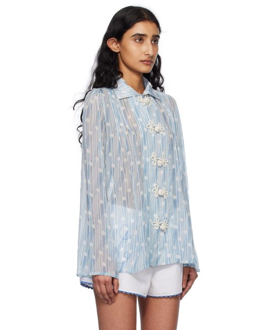 Bode Meridian Blouse in Black | Lyst