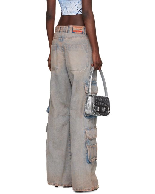 DIESEL ブルー 1996 D-sire 0kiai デニム カーゴパンツ ブラック DIESEL ブルー 1996 D-sire 0kiai デニム カーゴパンツ ブラック