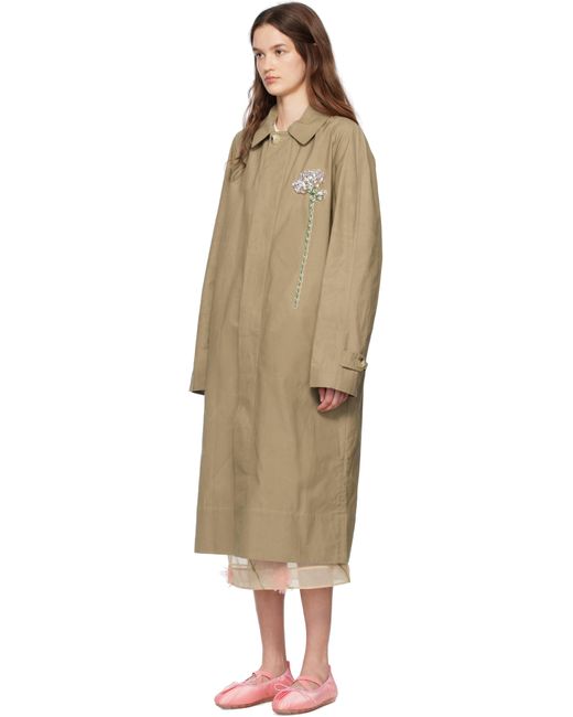 Simone Rocha Embellished Carnation Car Coat in Black | Lyst