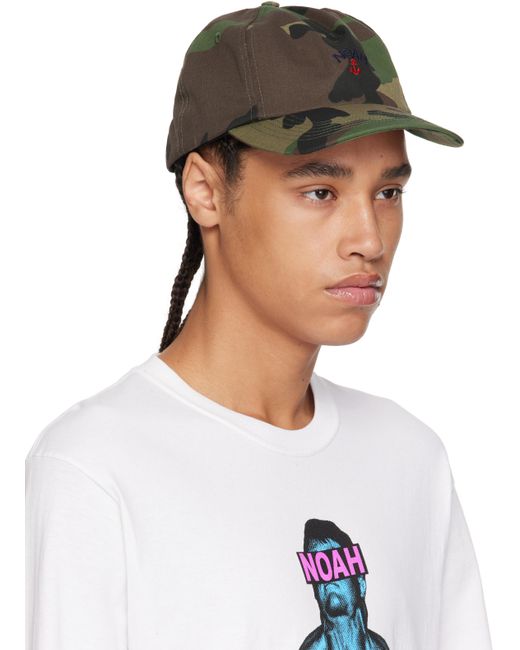 Noah Khaki Anchor Logo 5 Panel Cap in White for Men | Lyst