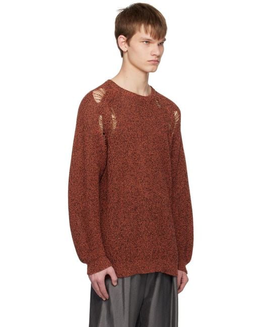 VEIN Distressed Sweater in Red for Men | Lyst