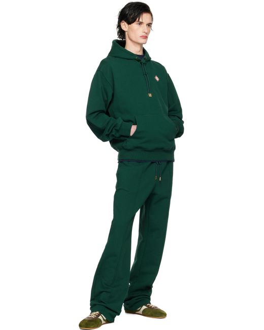 CASABLANCA Diamond Logo Patch Sweatpants in Green for Men | Lyst
