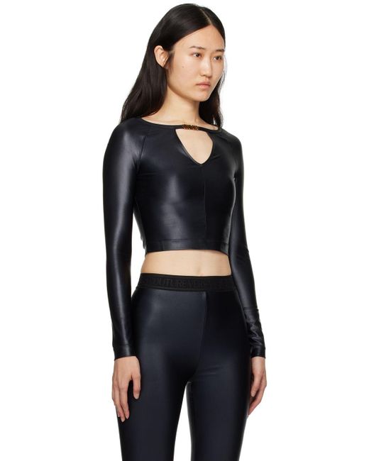 Versace Jeans Couture Black Cutout Long Sleeve T Shirt Lyst