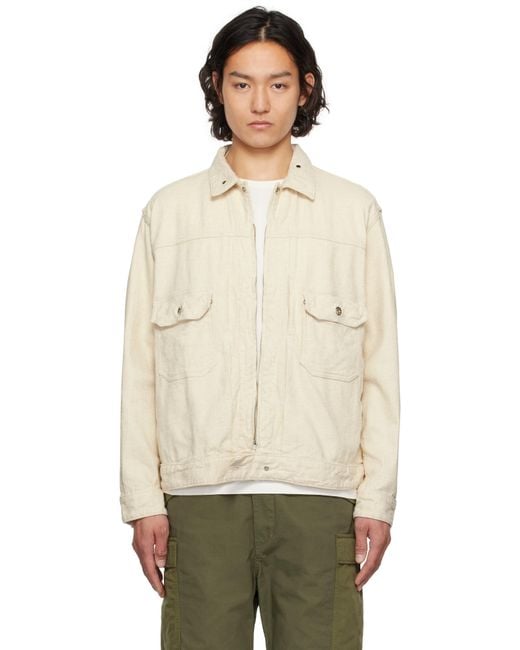 Engineered Garments Off- Trucker Jacket in Natural for Men | Lyst