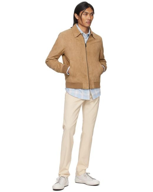 Theory Brown Wyatt Leather Jacket in Black for Men | Lyst