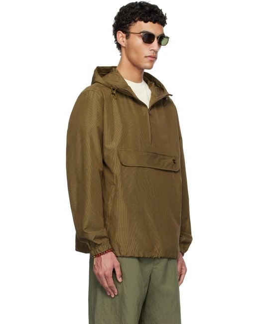 vowels Silk Checke Anorak in Green for Men | Lyst