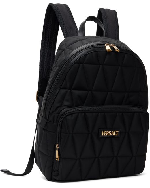Versace Myth Quilted Backpack in Black for Men | Lyst