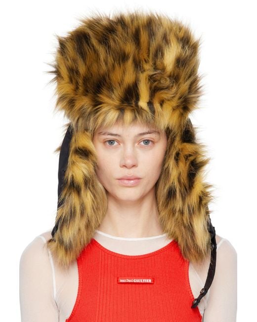 Jean Paul Gaultier 'the Leopard Ushanka' Hat in Red | Lyst UK