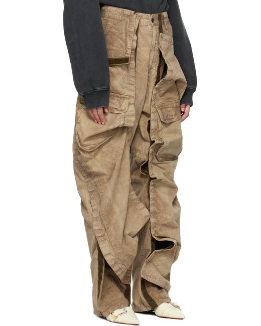 Y. Project Khaki Velcro Cargo Pants in Natural | Lyst