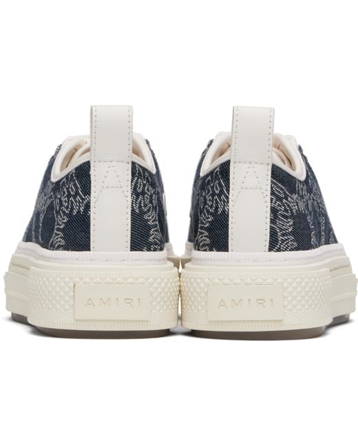 Amiri Ma Quad Denim Court Low Sneakers in Blue | Lyst