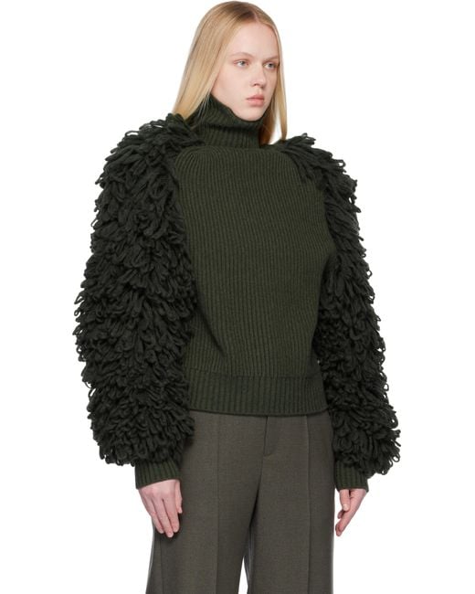 Jean Paul Gaultier Khaki 'The Loop-Stitch' Sweater in Black | Lyst UK