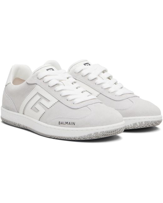 Balmain Swan Suede & Smooth Leather Sneakers in Black for Men | Lyst UK