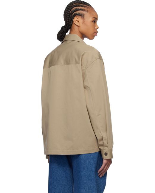 Studio Nicholson Tan Military Overshirt in Natural | Lyst