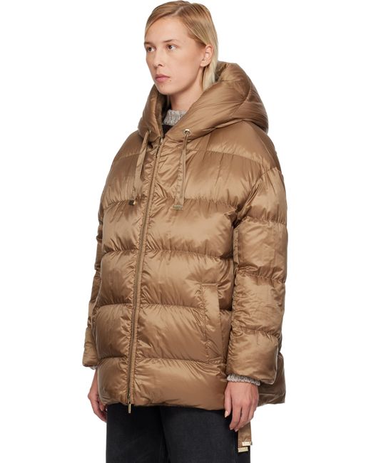 Max Mara Tan Olivia Reversible Down Jacket in Brown | Lyst UK