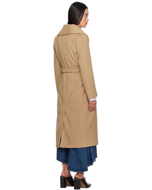Max Mara Tan Loriana Coat in Black | Lyst