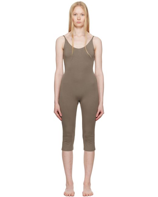 Skims Taupe Smooth Layers Capri Catsuit in Black | Lyst