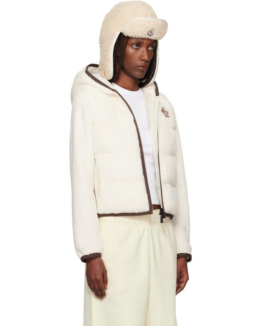 Moncler Off- Padded Polartec Zip-Up Down Jacket in White | Lyst UK
