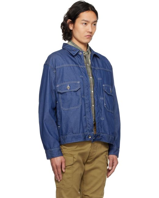 Engineered Garments Zip Denim Trucker Jacket in Blue for Men | Lyst