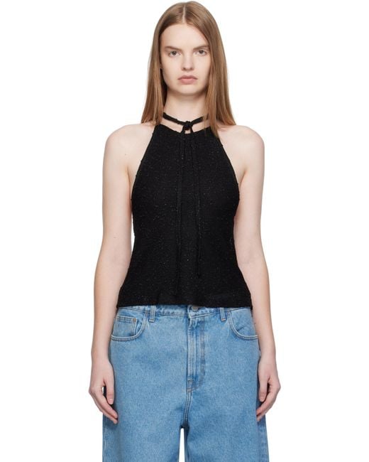 Christopher Esber Imber Metallic Halter Top in Black | Lyst UK