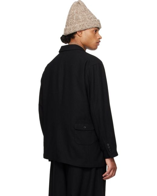 Engineered Garments Flannel Slanted Blazer in Black for Men | Lyst