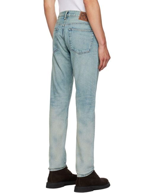 Rrl Blue Slim Fit Jeans For Men Lyst