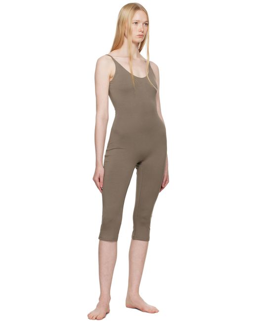 Skims Taupe Smooth Layers Capri Catsuit in Black | Lyst