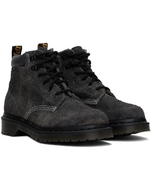 Dr. Martens 939 Stonewashed Suede Boots in Black | Lyst