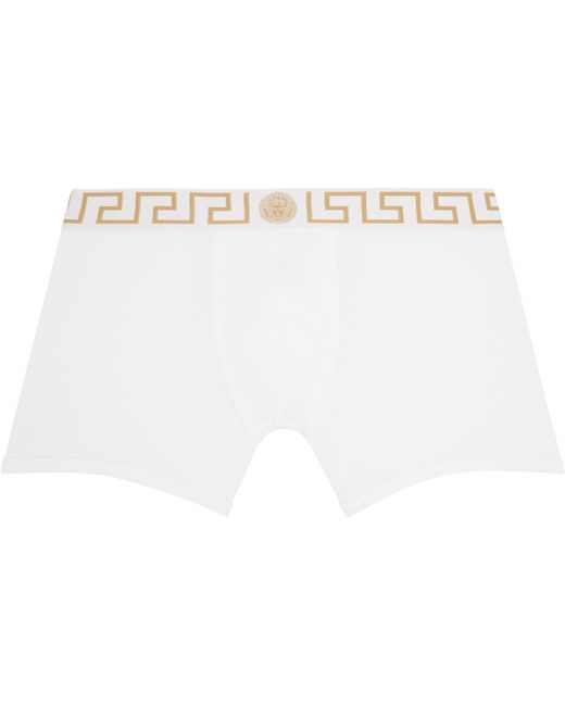 Versace Two-Pack & Greca Border Long Boxer Briefs in Black for Men | Lyst