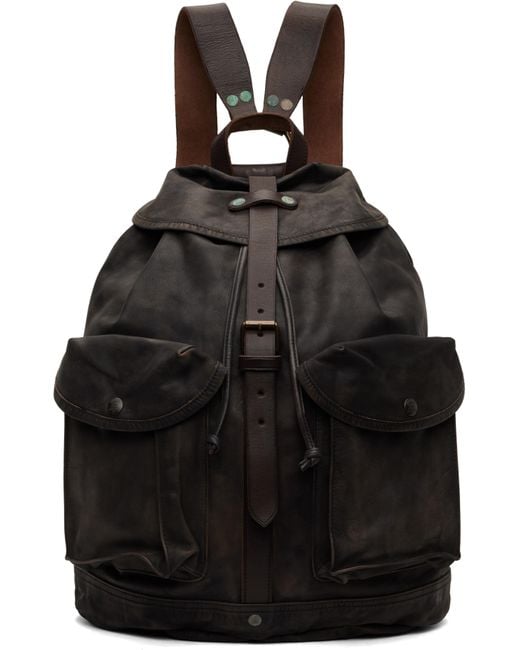RRL Leather Backpack in Black for Men | Lyst