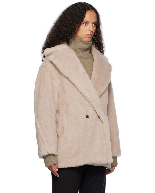 Max Mara Olga Short Faux-Fur Coat in Natural | Lyst