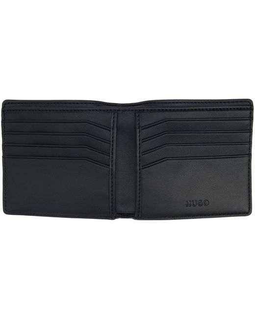 HUGO Black Faux-leather Flame Artwork Wallet in Blue for Men | Lyst