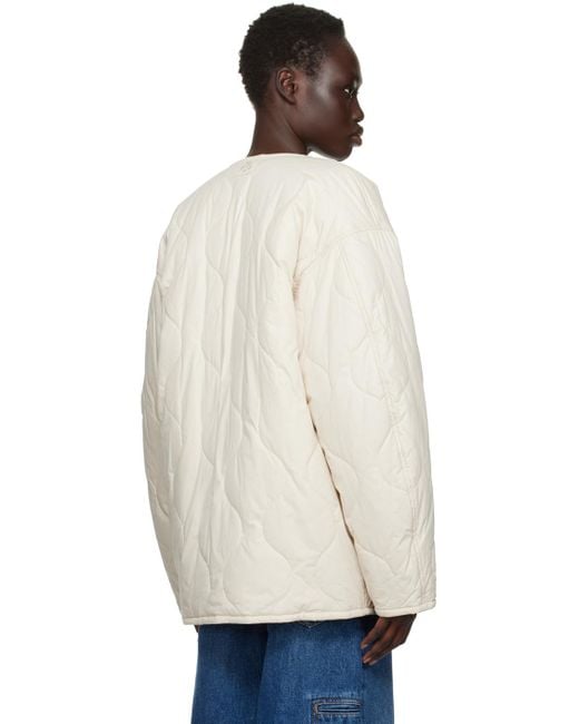 Isabel Marant Reversible Quilted Polyester Taffeta Coat in White | Lyst