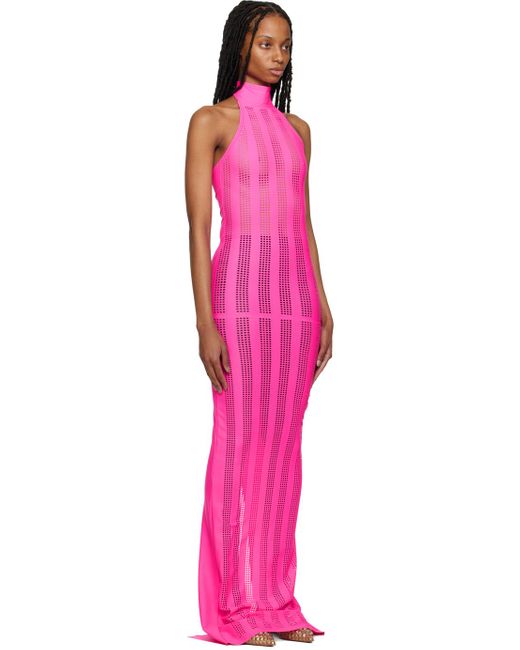 FAL-ASH Lasercut Maxi Dress in Red | Lyst