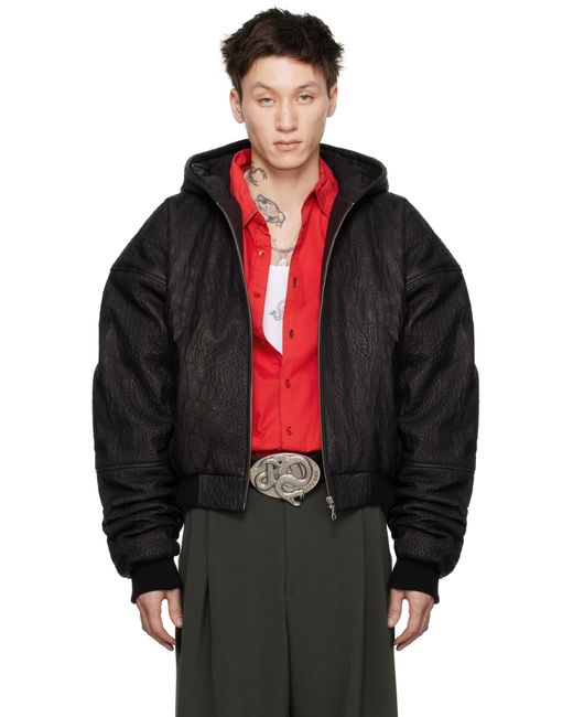 Lu'u Dan Hooded Outlaw Leather Jacket in Black for Men | Lyst